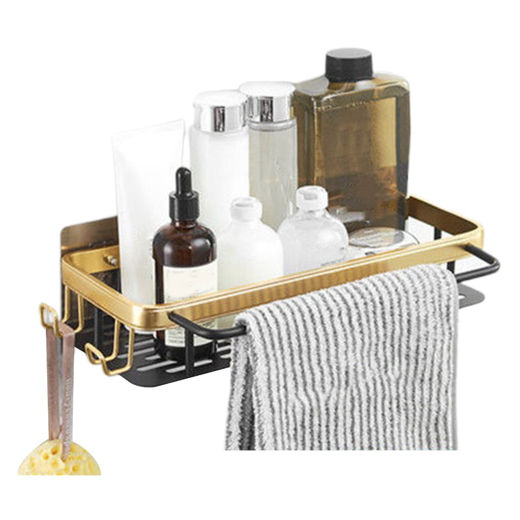 Wall Mounted Storage Holder Hanging Metal Toothpaste Razor Organizer ...