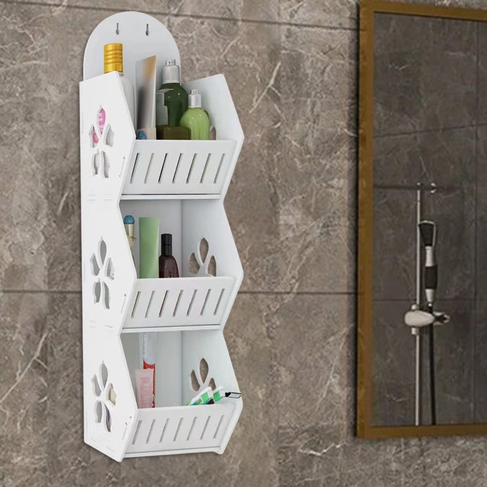 Wall Mounted Storage Rack 1PC,Bathroom Organizer17.72x3.94x4.72in,3 ...