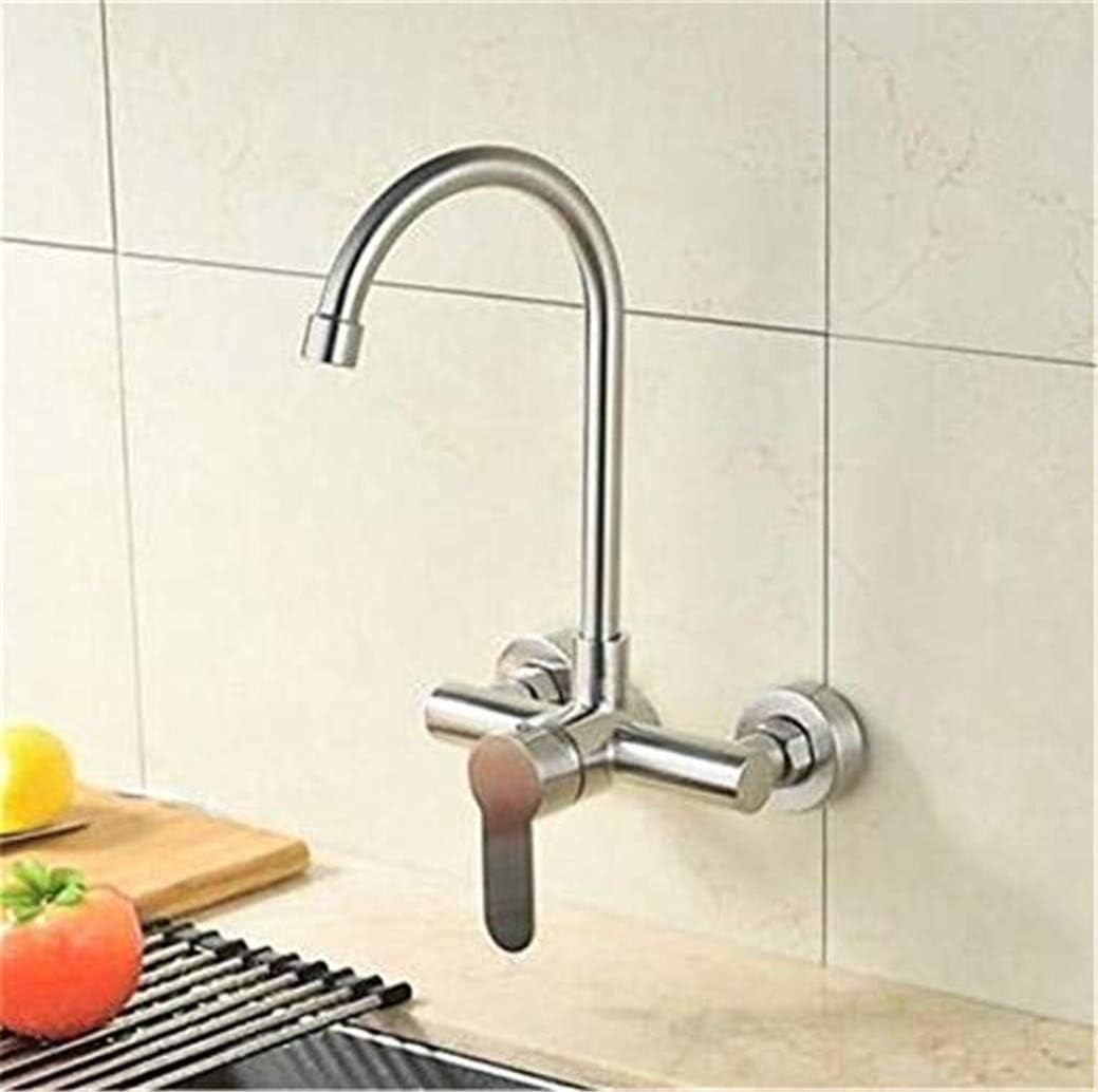 Wall Mounted Stream Sprayer Kitchen Faucet Single Handle 304 Stainless ...