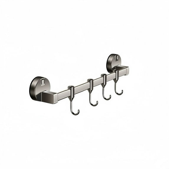 Wall Mounted Suction Cup Kitchen Utensil Holder Rack with Hooks No ...