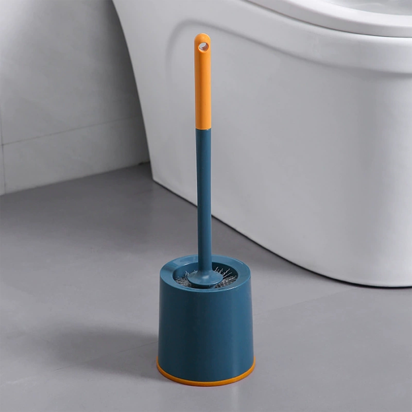 Wall-Mounted Toilet Brush Set | No-Hole Installation | Long Handle for ...