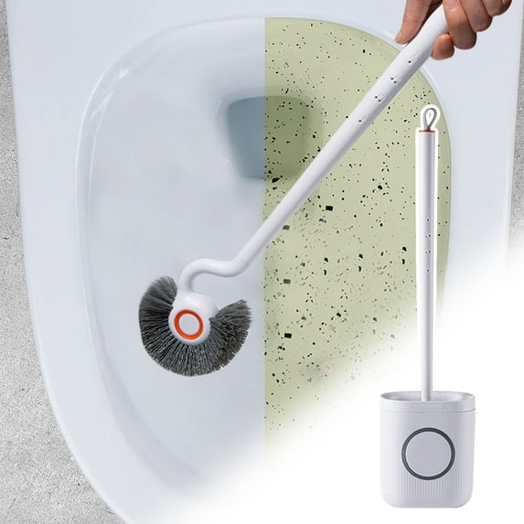 Wall Mounted Toilet Brush Set with Holder, Household Plastic Toilet ...