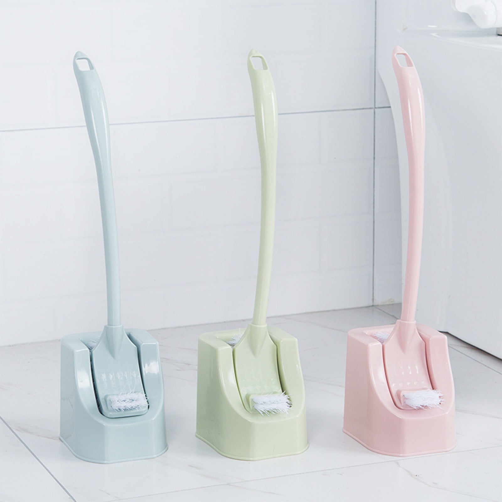 Wall Mounted Toilet Brush with Soft Bristles and Base Holder, Deep ...
