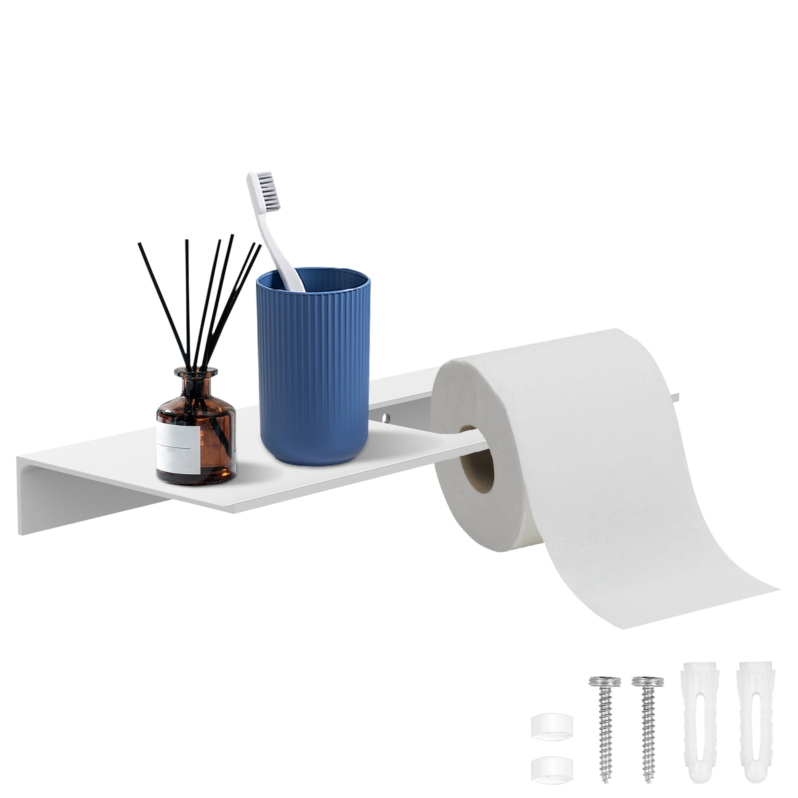 Wall Mounted Toilet Paper Holder Space Saving Toilet Tissue Roll Hanger ...