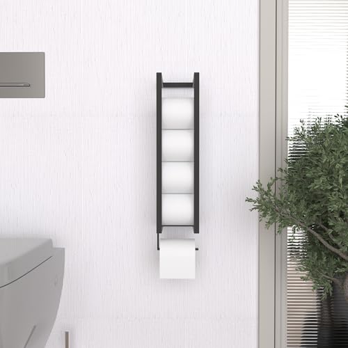 Wall Mounted Toilet Paper Holder with Storage, Bathroom Tissue Roll ...