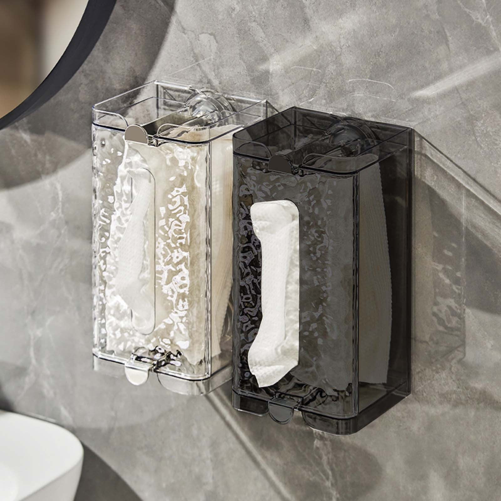 Wall Mounted Toilet Paper Holder with Suction Cups - Large Capacity ...