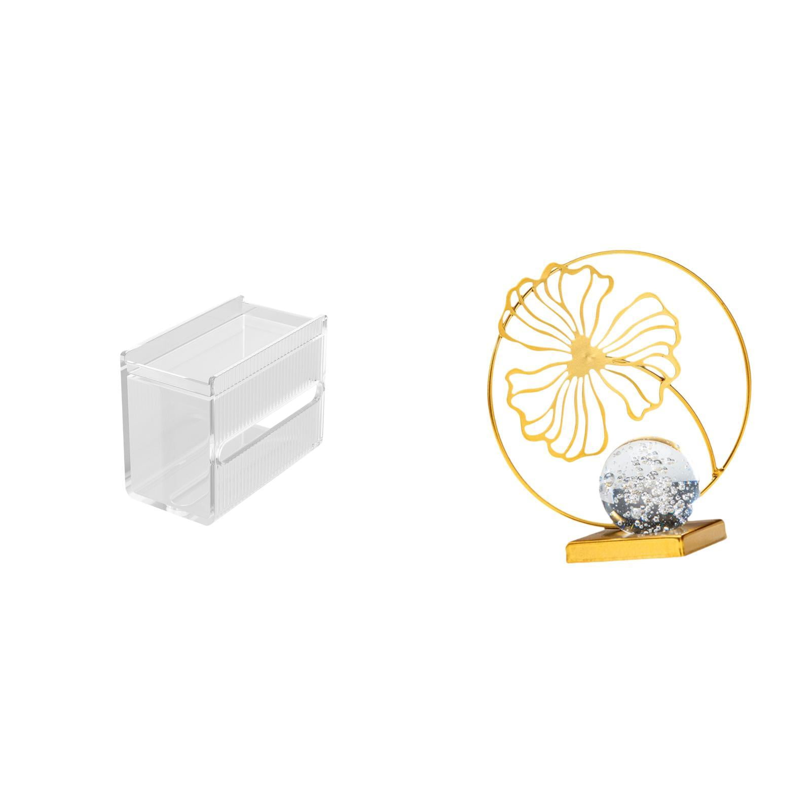 Wall Mounted Toilet Paper Storage Box Leaf Statue Acrylic Tissue Case ...