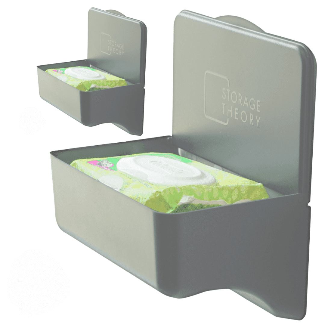 Wall-Mounted Toiletry Holder with Shelf by Storage Theory - Gray - 2 ...