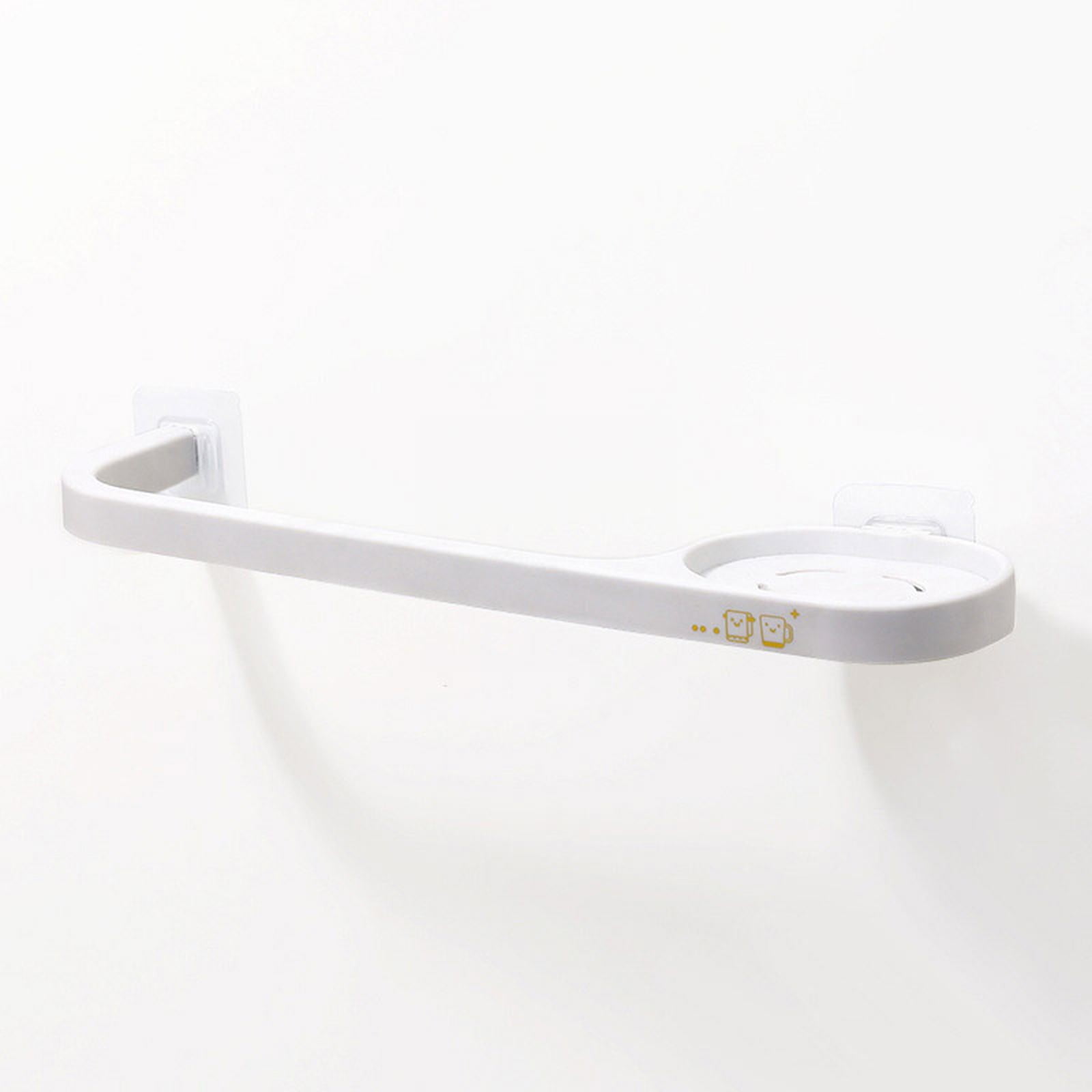 Wall-Mounted Towel Rack Hanging Plastic Towel Bar Storage Rack Bathroom ...