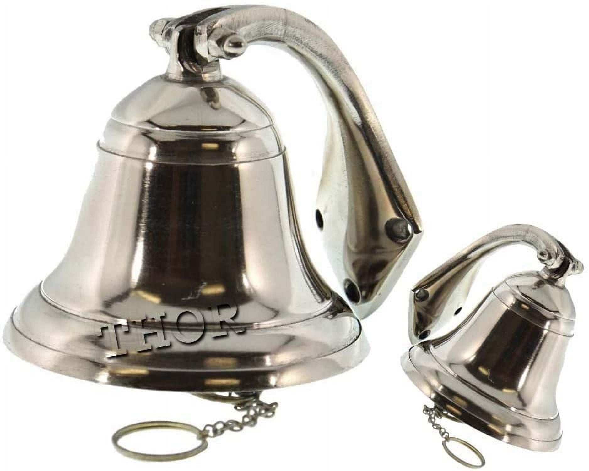 Wall Mounted Traditional Door Ship Bell Nautical Silver Ringer Bell ...