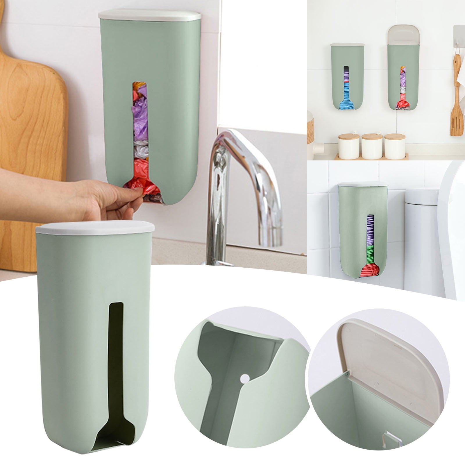 Wall Mounted Trash Bag Dispenser Organizer - Plastic Box Wall Mounted ...