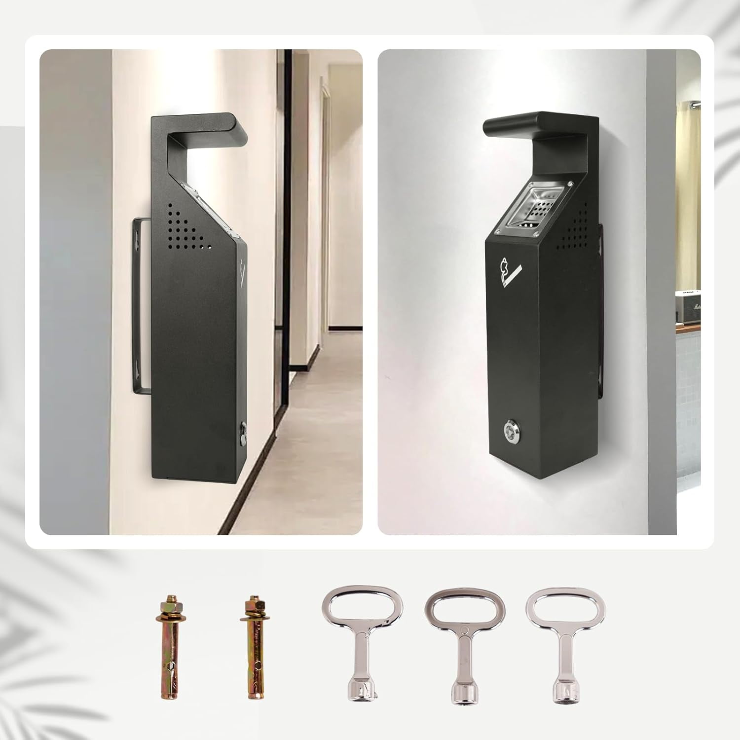 Wall Mounted Trash Bin, Stainless Steel Rubbish Bin with Key Indoor ...