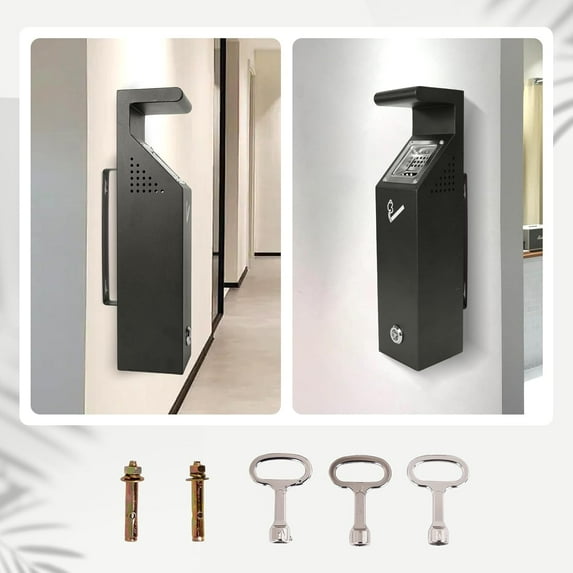 Wall Mounted Trash Bin, Stainless Steel Rubbish Bin with Key Indoor ...