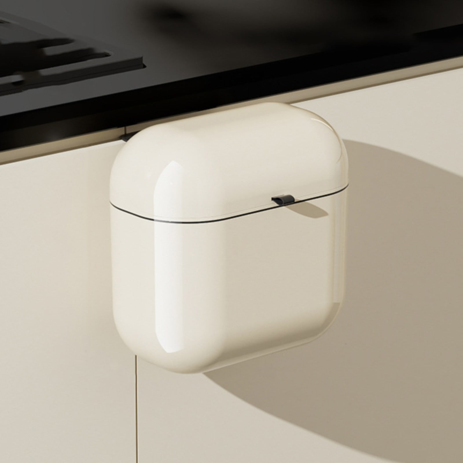 Wall-Mounted Trash Can In Cream White, 9L|Cartoon Hangings Garbage Can ...