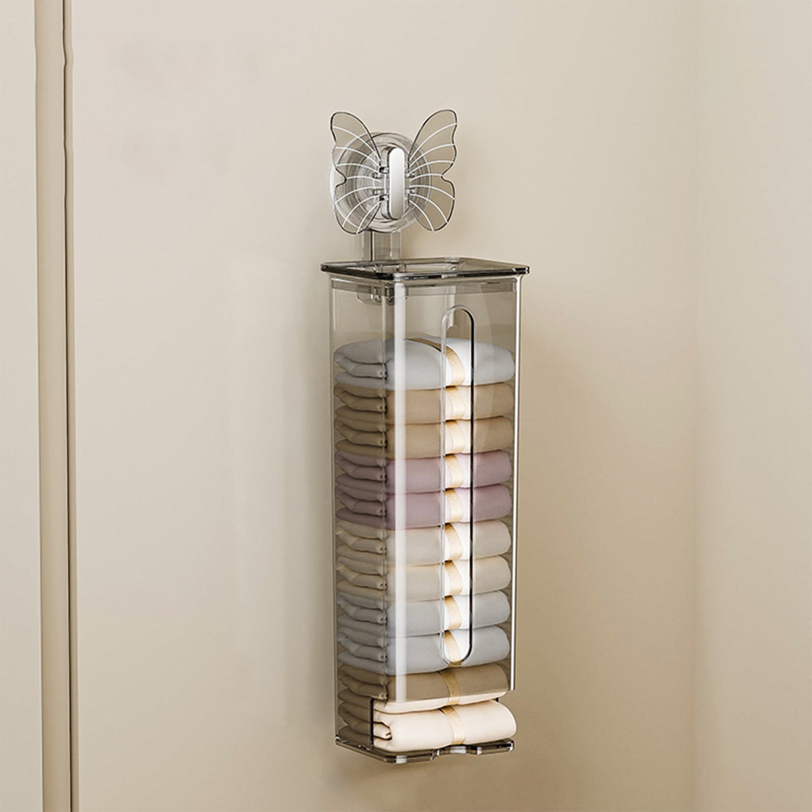 Wall-Mounted Underwear Organizer with Suction Cups & Removable Lid ...