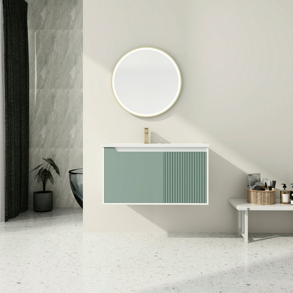 Wall-Mounted Vanity | Ceramic Basin with Smooth Surface | Long-Lasting ...