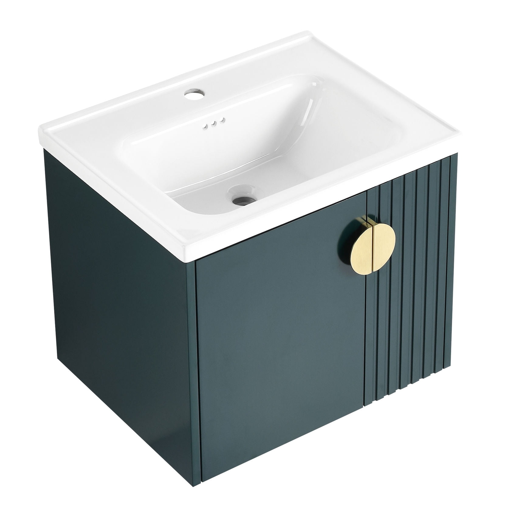 Wall-Mounted Vanity, Three Layers of Glaze Ceramic Sink | In Bathroom ...