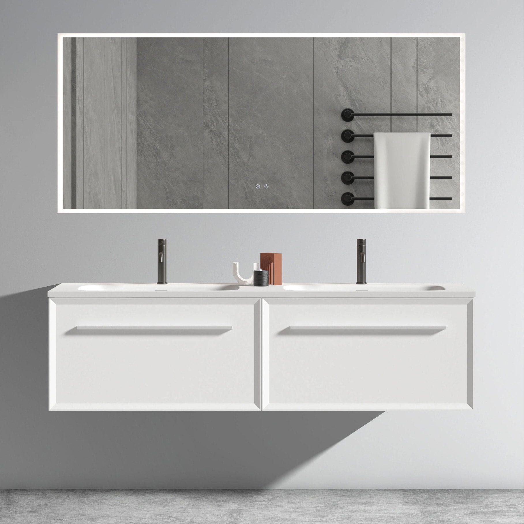 Wall - Mounted Vanity with Double Sinks | Modern Minimalist Look ...