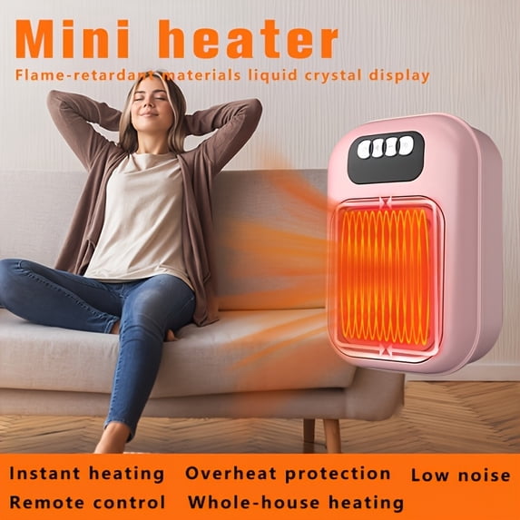 Wall-Mounted Warm Air Blower, Portable Electric Heater with LED Display ...