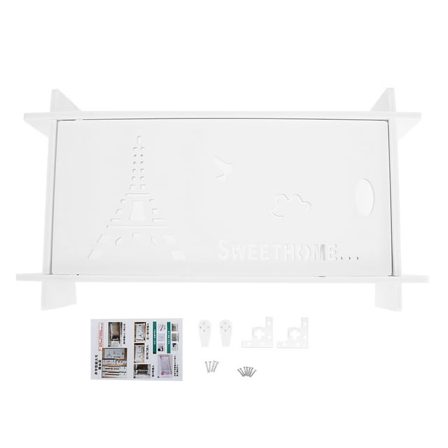 Wall-Mounted WiFi Router Storage Box - Shelf Bracket & Cable Organizer ...