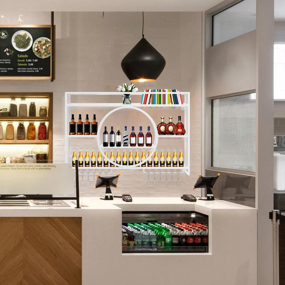 Wall Mounted Wine Bottle Rack Wall Mount Wine Glass Rack Display ...