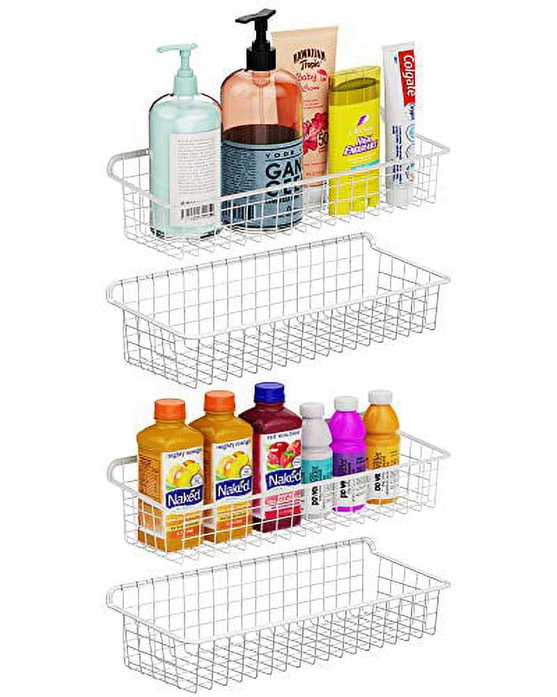 Wall Mounted Wire Baskets, F-color 4 Pack Wall Basket Organizer with ...