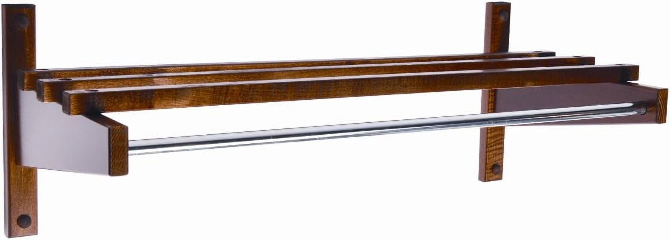 Wall Mounted Wood Coat Rack with Shelf and Hanger Bar, Coat Hanging Rod ...