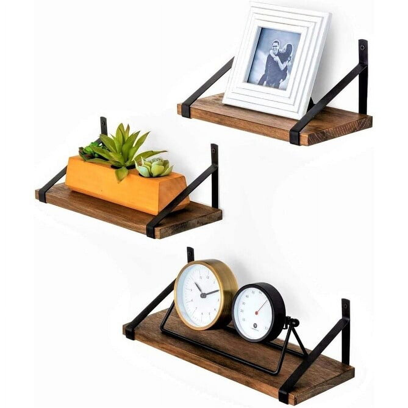 Wall Mounted Wood Shelves - Floating Solid Wood Shelf for Bathroom ...