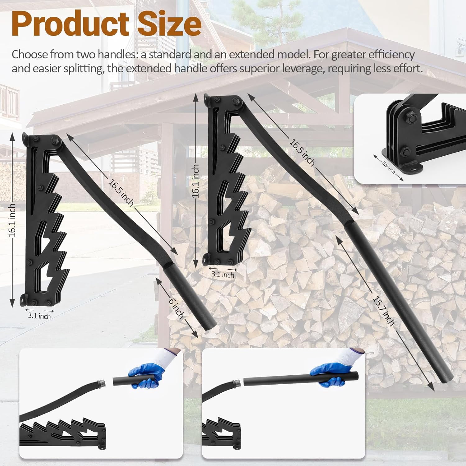 Wall Mounted Wood Splitter, Heavy-Duty Carbon Steel Kindling Splitter ...