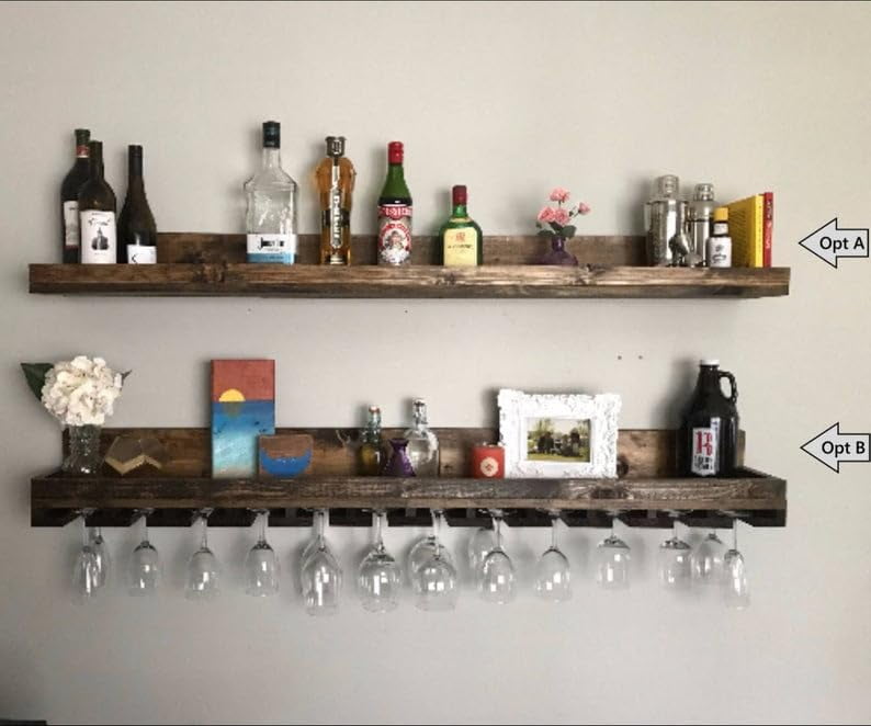 Wall Mounted Wood Wine Rack Shelves (2 piece set) (60 inches) - Walmart.com