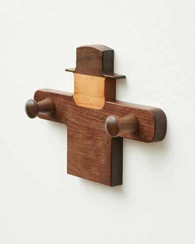Wall-Mounted Wooden Key Holder with Hat Design – Handmade Walnut ...
