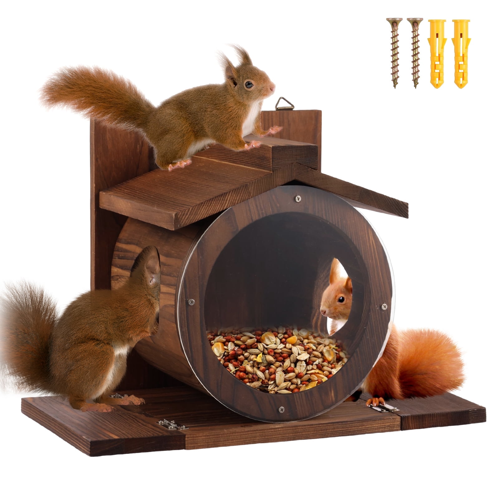 Wall‑Mounted Wooden Wildlife Feeding Station, Weather‑Resistant Small ...