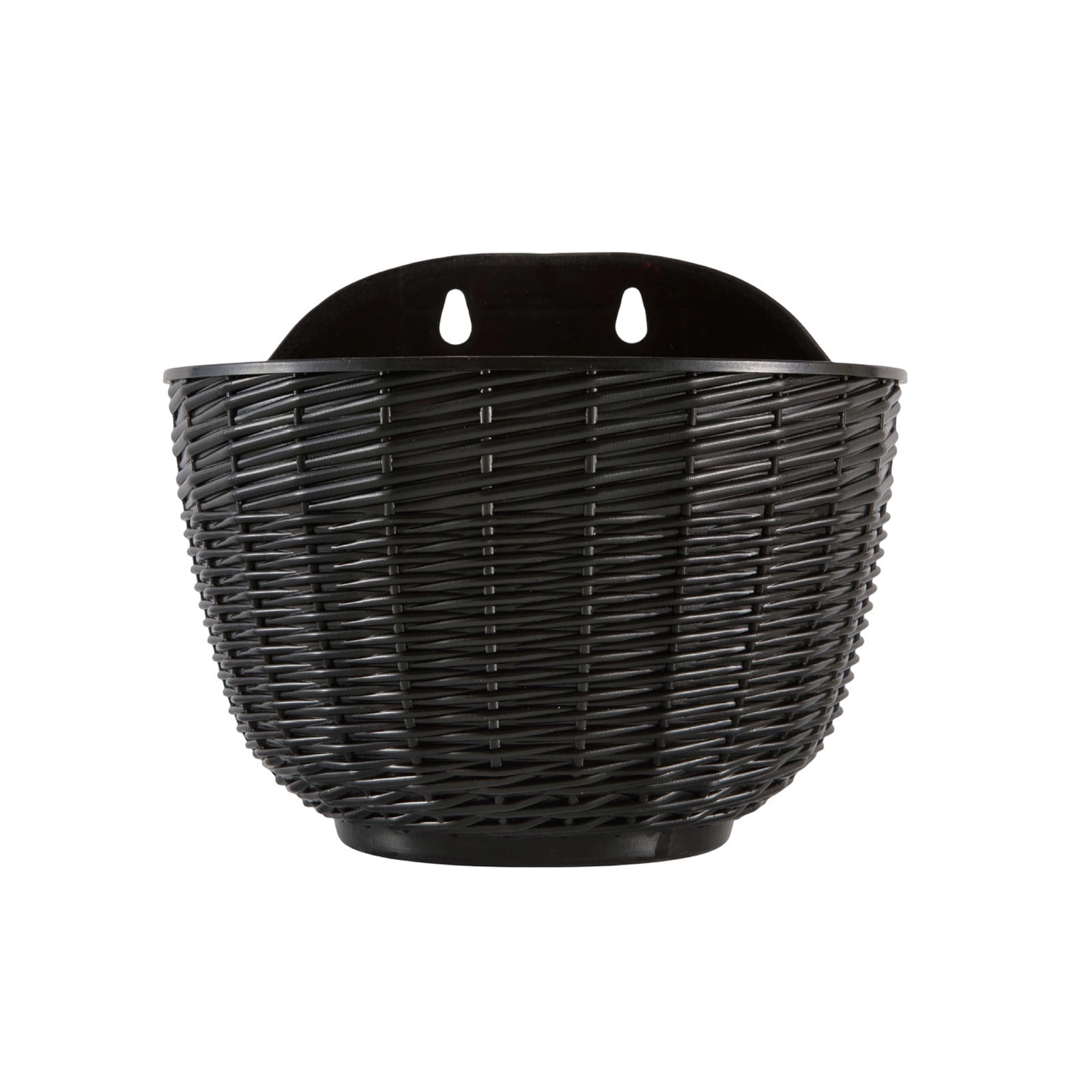 Wall Mounted er, Rattan Look Hanging Flower Pot, Semi-Circular Plastic ...