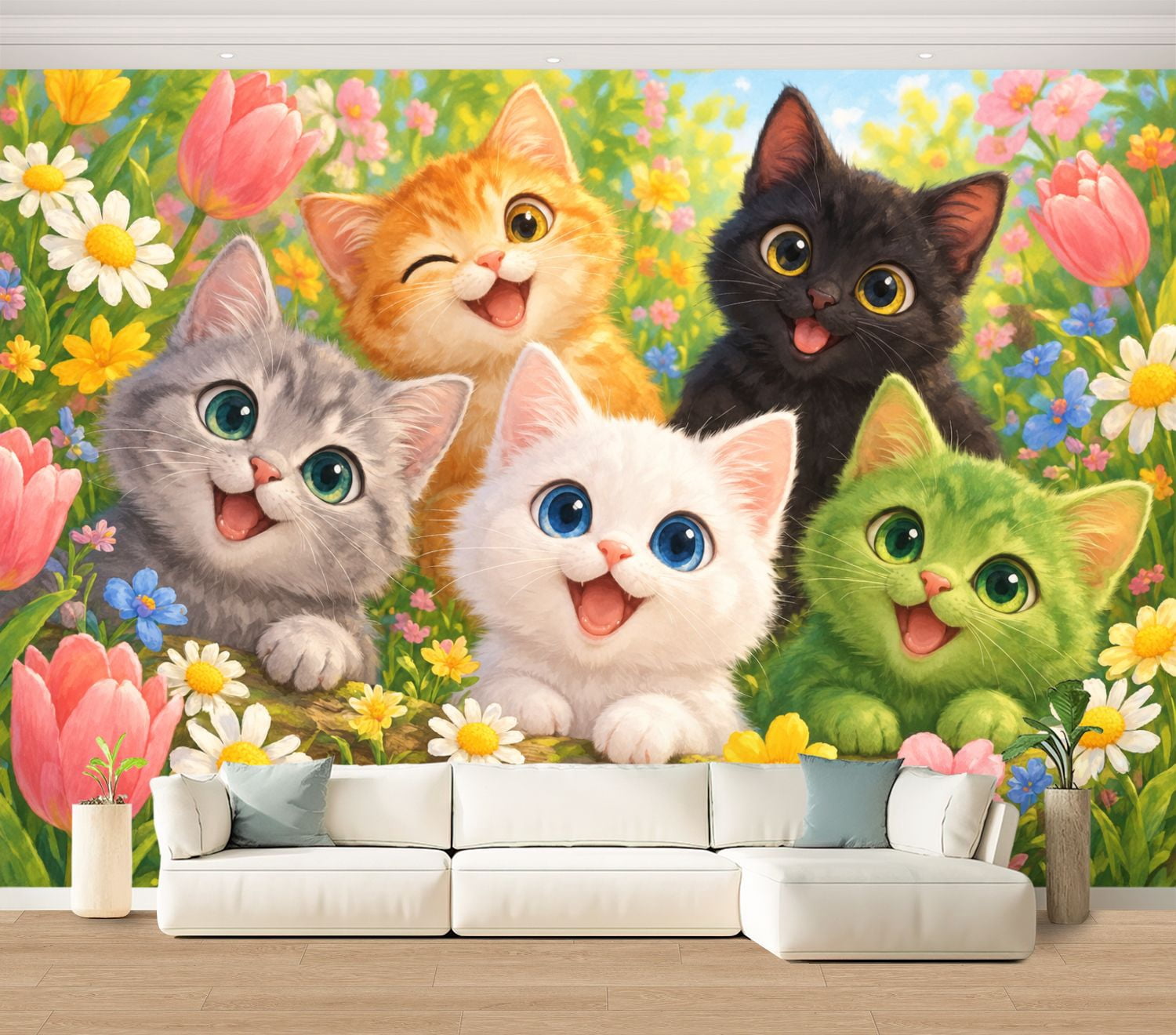 Wall Mural Cute Kittens for nursery Large Peel and Stick Wallpaper ...