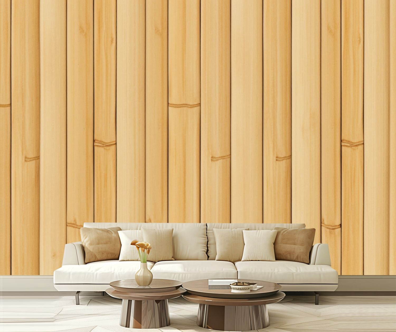 Wall Mural Peel and Stick Bamboo floor texture Self-Adhesive Wallpaper ...