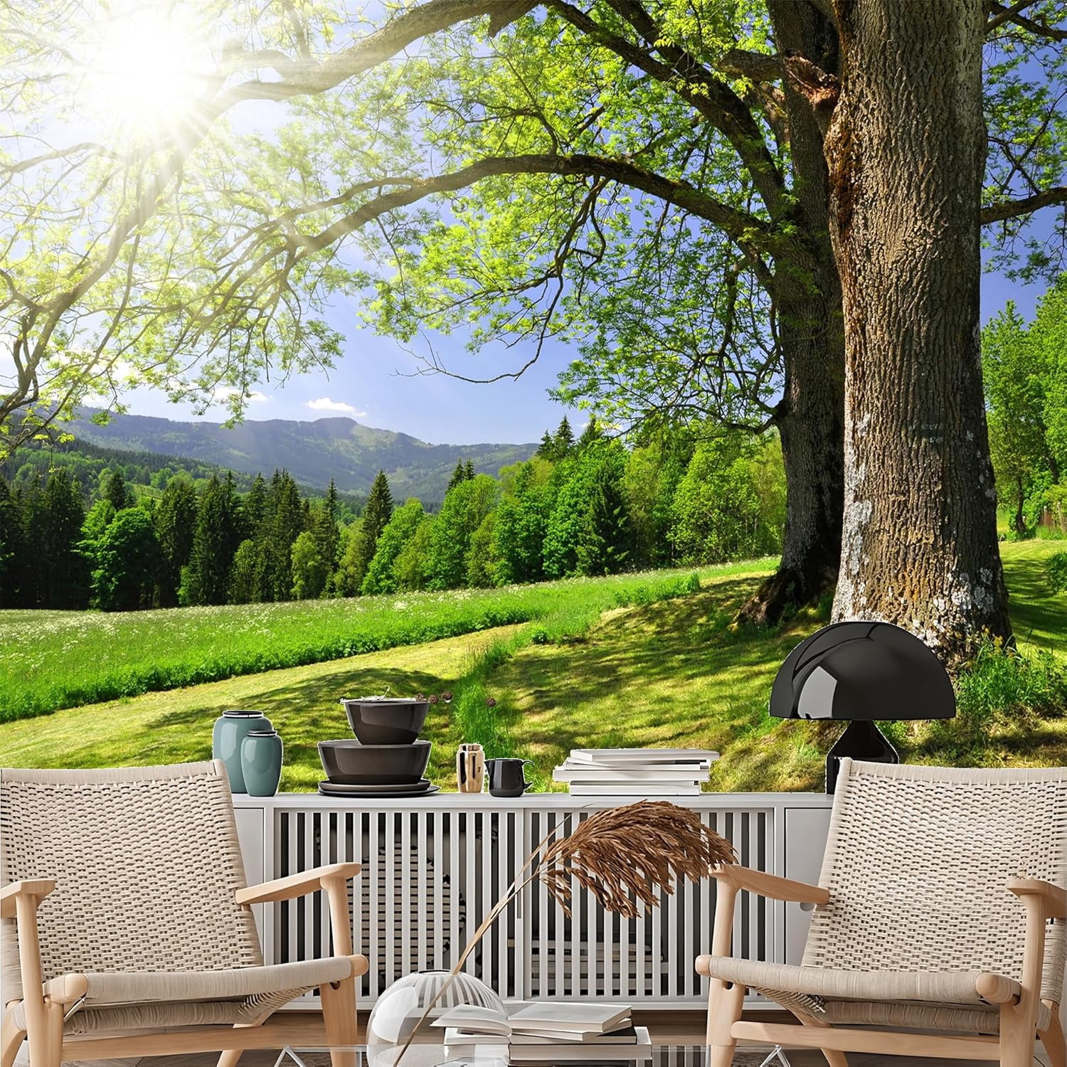 Wall Murals HD Bamboo Forest Natural Landscape，Removable Large Photo ...
