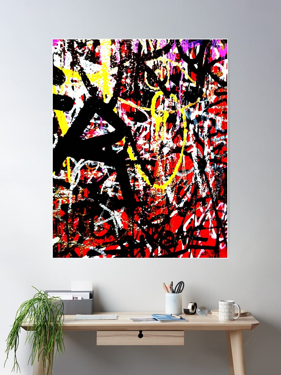Wall Of Graffiti Poster Wall Art, Modern Wall Decor For Living Room ...