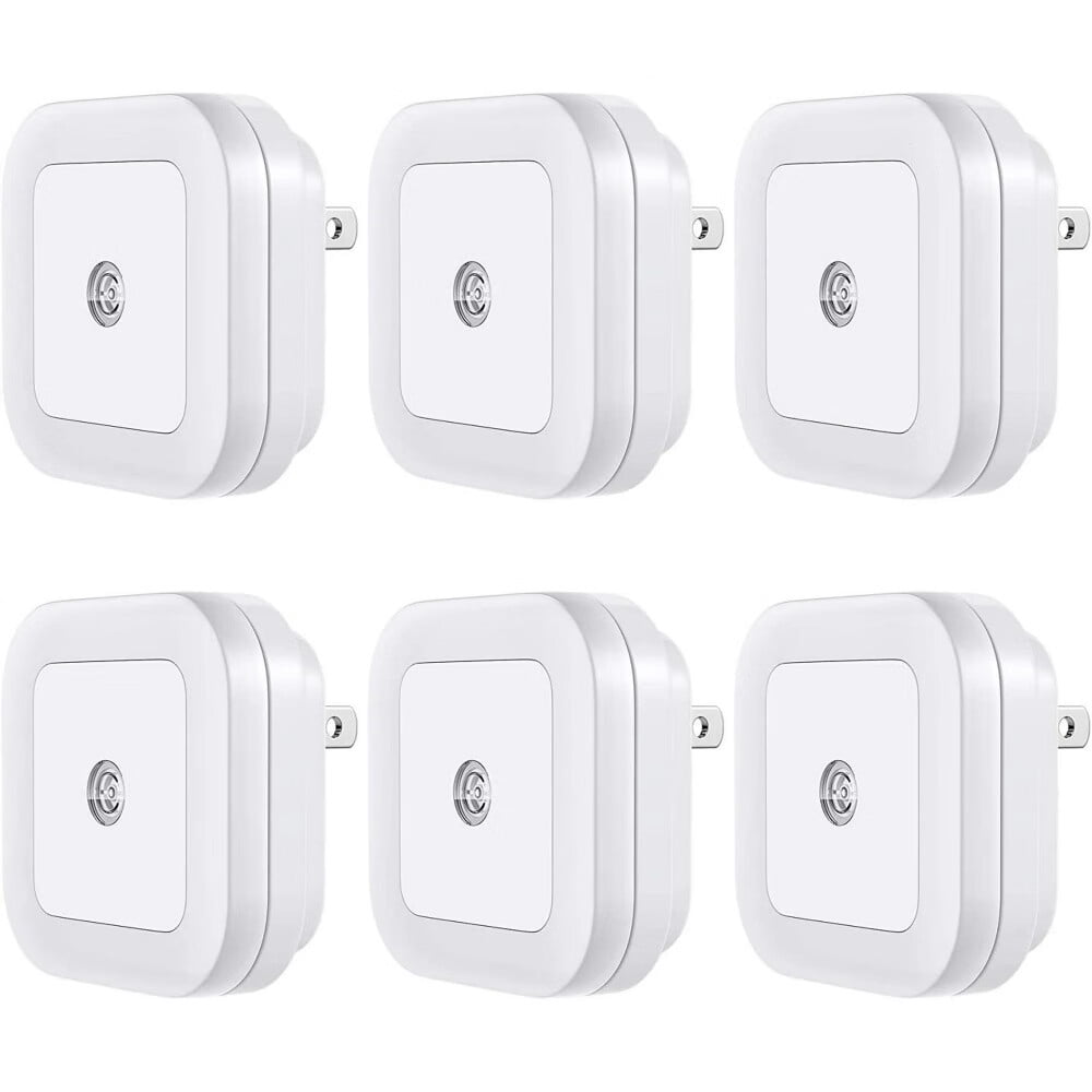 Wall Outlet LED Night Light Cool White Plug-in (6 Pack) - Walmart.com