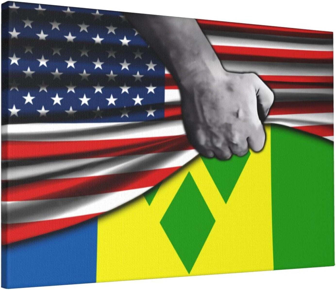 Wall Painting Decor Usa American Flag And Guyanese Guyana Flag Canvas Wall Art Prints 16x24 Inch ...
