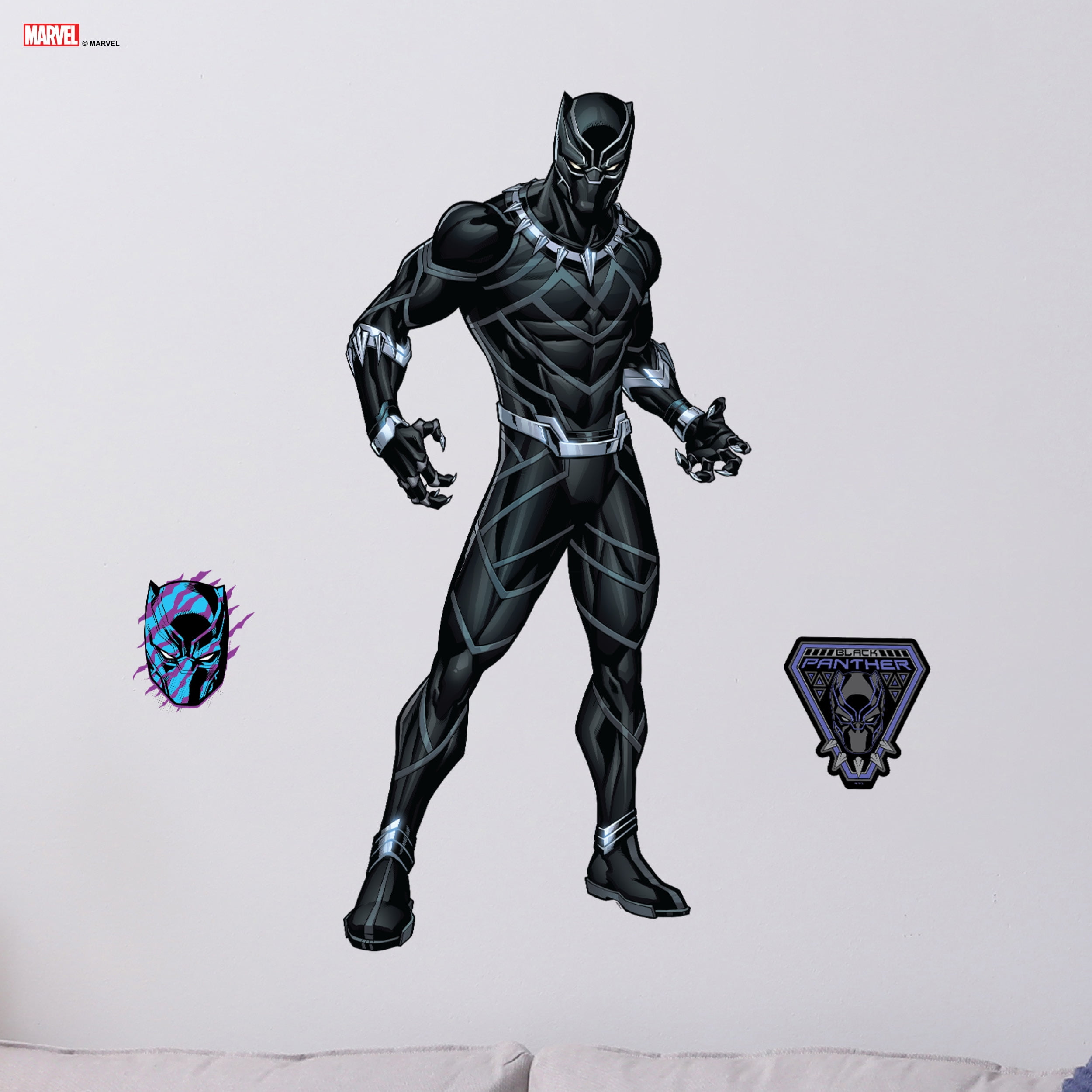 Wall Palz Marvel Black Panther Wall Decal - 29" Augmented Reality Black ...