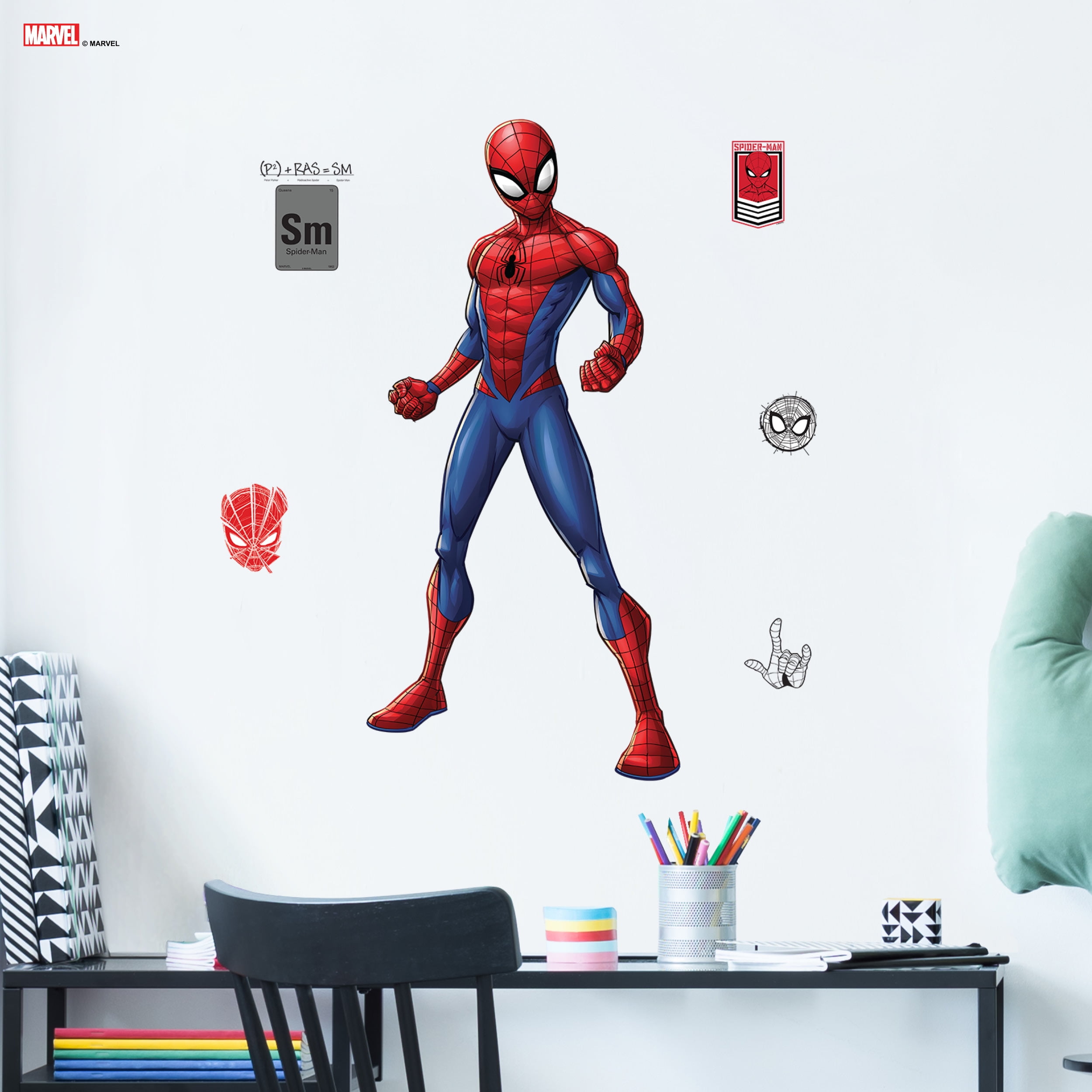 Wall Palz Marvel Spider-Man Wall Decor - Spider-Man Wall Decals with 3D ...
