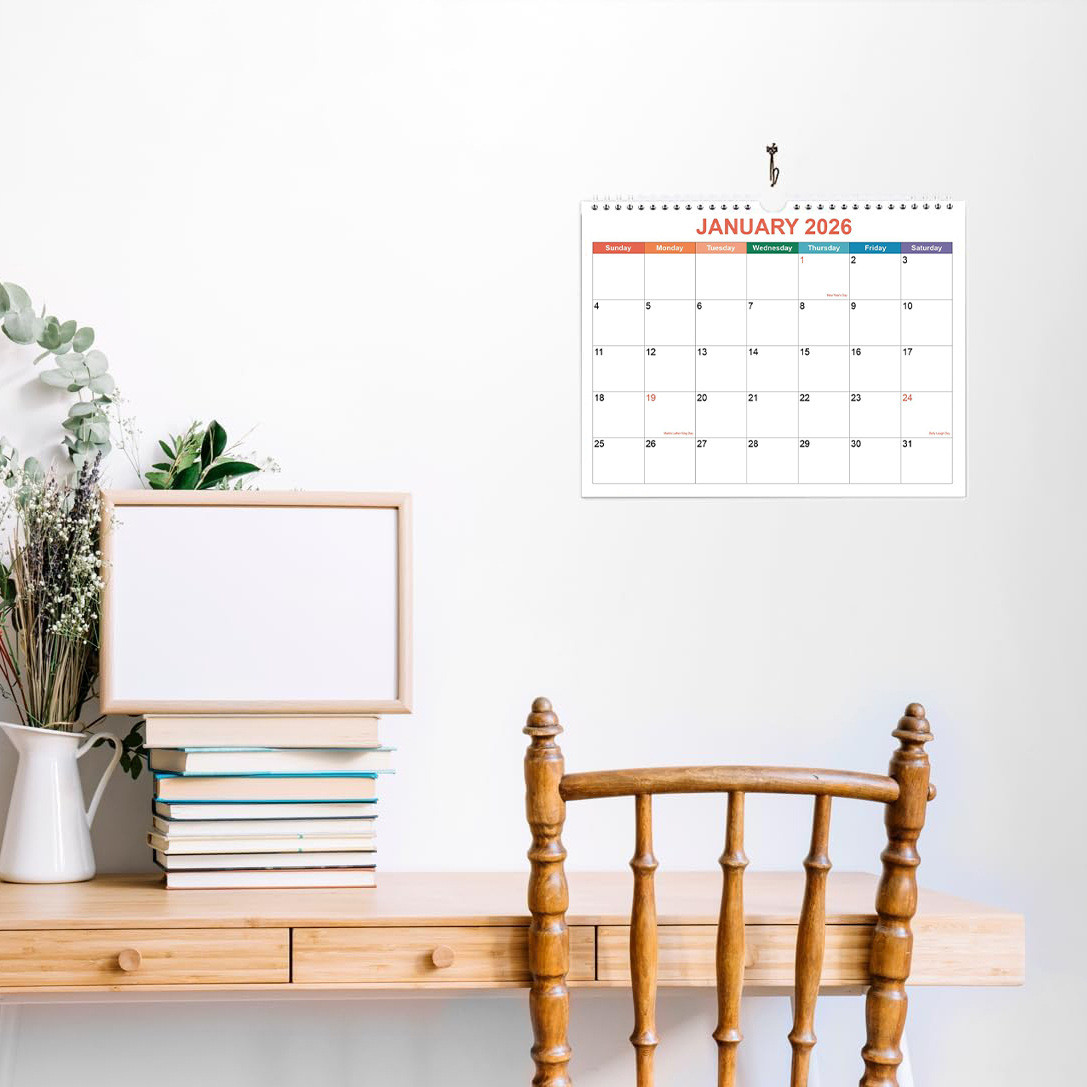 Wall Paper Organizer Wall Calendar 2026-27 Thick Paper Yearly Calendar ...