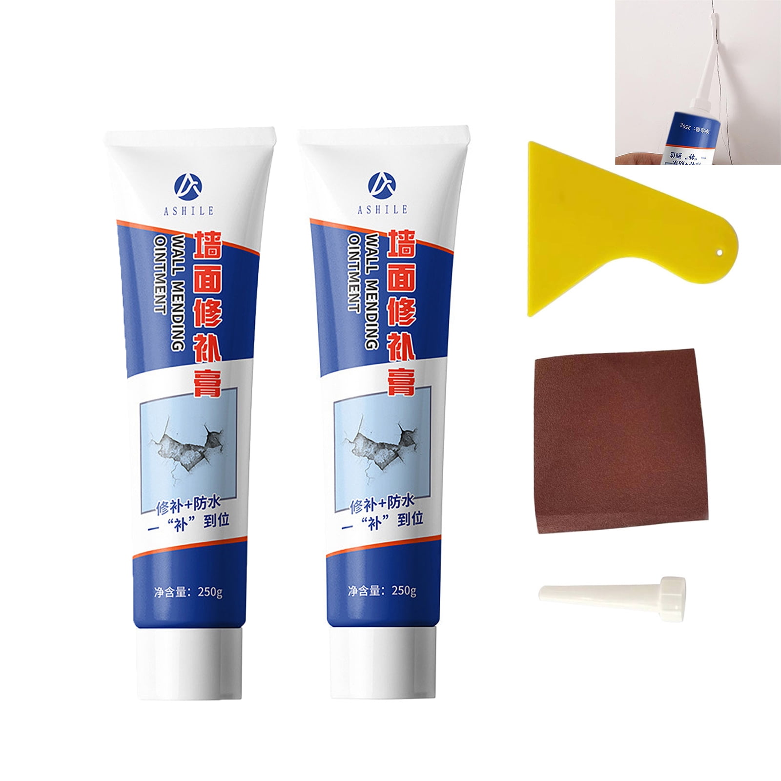 Wall Patch Repair Kit,Wall Spackle Repair Paste With Scraper,Pointed ...