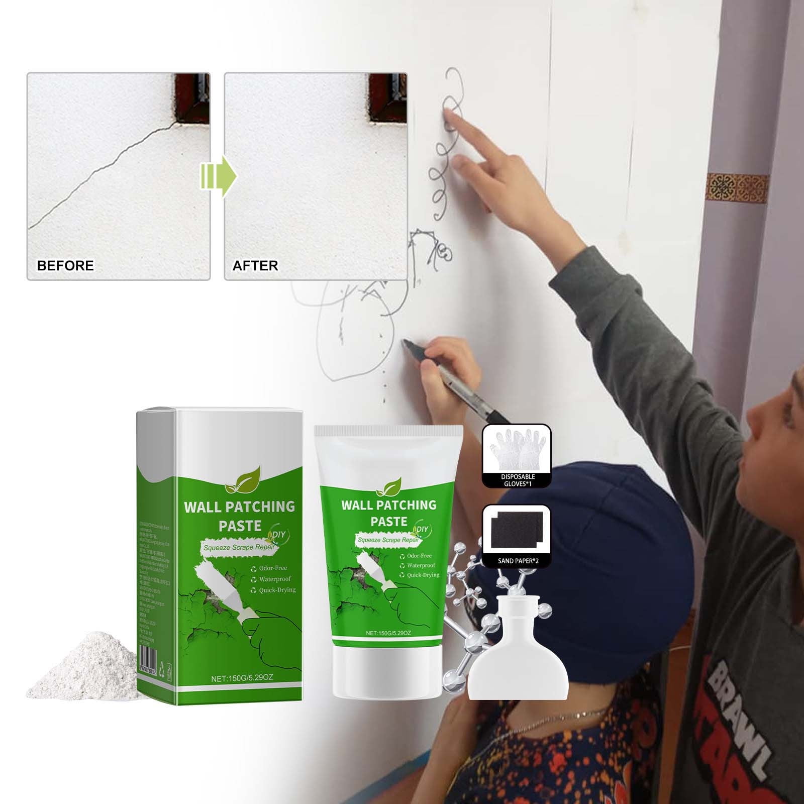 Wall Patching Paste White 150g | Wall Hole Crack Repair Cream | Strong ...