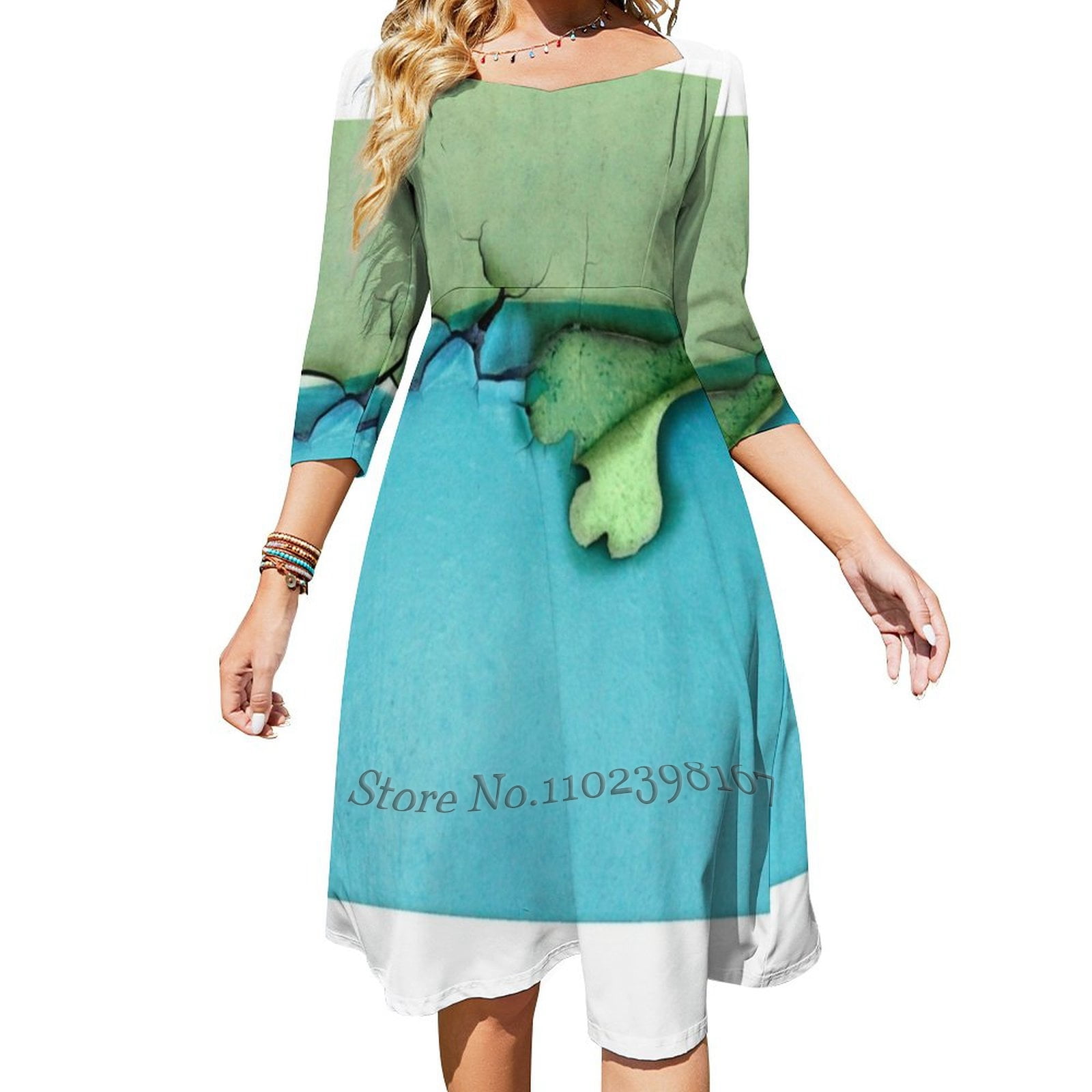 Wall Patterns Evening Party Dresses Midi Sexy Dress Female Sweet One ...