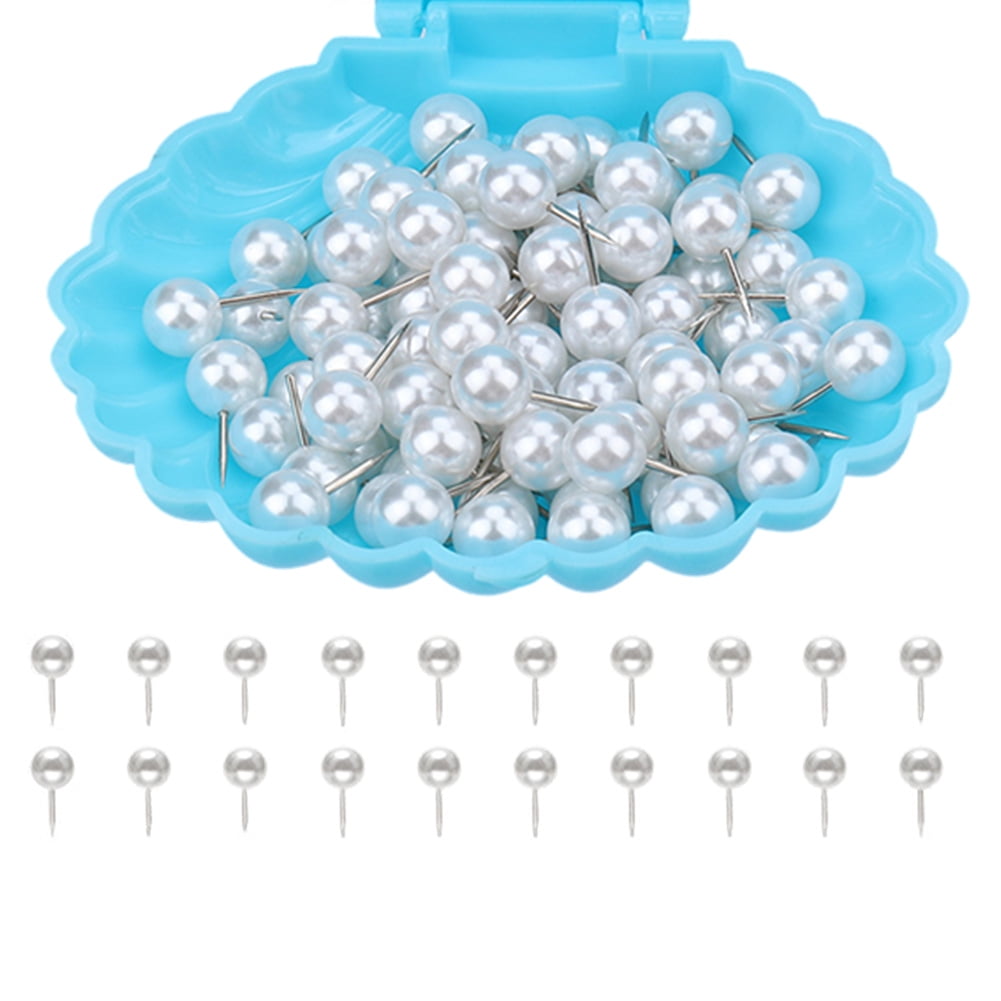 Wall Pearl Pushpins Sewing Thumbtack Fixing Pearl Thumbtack with Shell ...