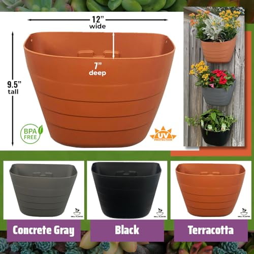 Wall Planter, Wall Hanging Planter Indoor & Outdoor, 12 Inch Planter ...