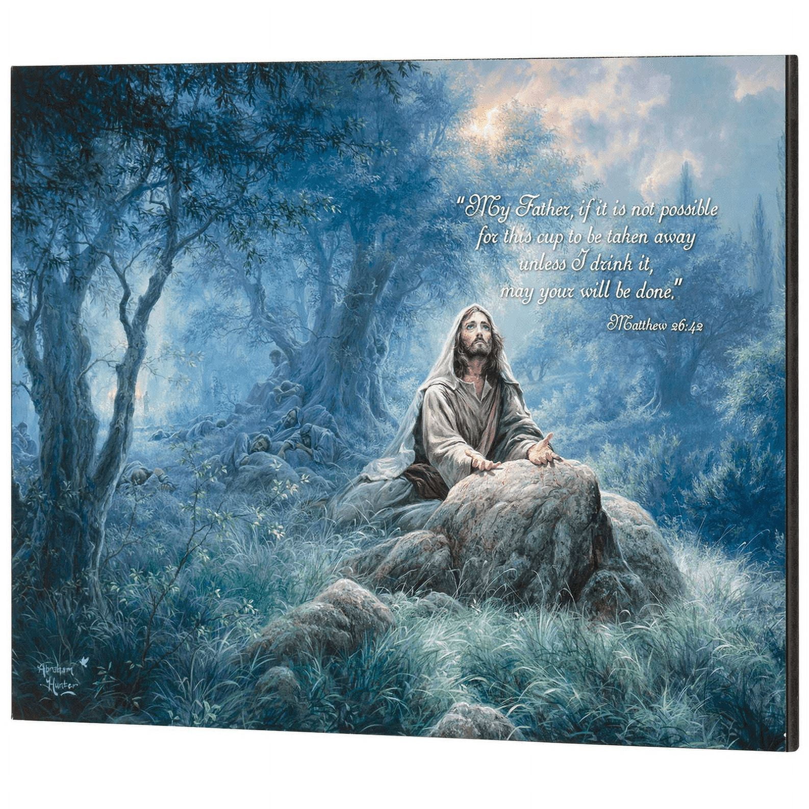 Wall Plaque Jesus In Gethsemane Matt. 26:42 20x16 - Walmart.com