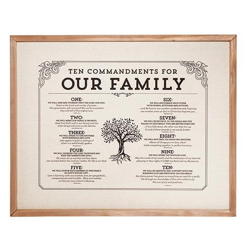 Wall Plaque-Ten Commandments For Our Family (21 X 17 ) - Walmart.com