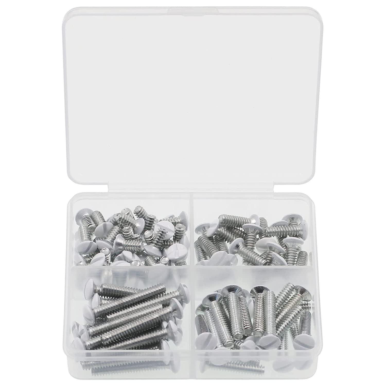 Wall Plate Screws, 100 pcs White Outlet Screws 6-32 Thread Light ...